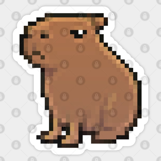 Capybara Pixel Art - Capybara - Sticker | TeePublic